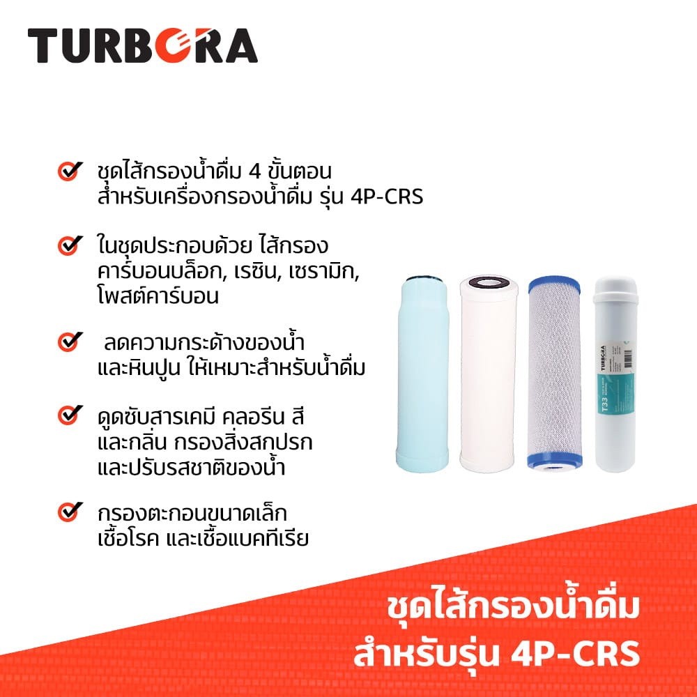 ชุดไส้กรองน้ำดื่ม TURBORA รุ่น 4P-CRS